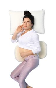 lightease memory foam pregnancy side sleeping pillow double wedge for body, belly, back support