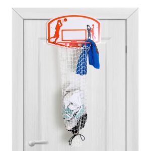 bundaloo basketball laundry hamper - over the door 2 in 1 hanging basketball hoop or laundry hamper boys & girls room decor - fun gift