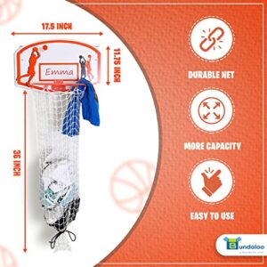 Bundaloo Basketball Laundry Hamper - Over The Door 2 In 1 Hanging Basketball Hoop Or Laundry Hamper Boys & Girls Room Decor - Fun Gift