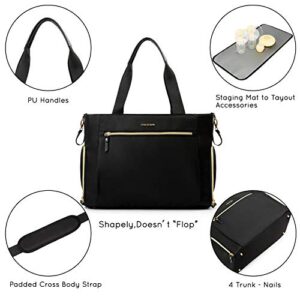 mommore Breast Pump Bag Diaper Tote Bag with 15 Inch Laptop Sleeve Fit Most Breast Pumps Like Medela, Spectra S1,S2, Evenflo