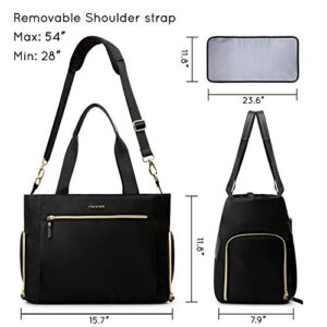 mommore Breast Pump Bag Diaper Tote Bag with 15 Inch Laptop Sleeve Fit Most Breast Pumps Like Medela, Spectra S1,S2, Evenflo