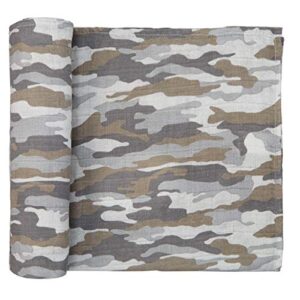 mud pie muslin camo swaddle blanket, 47" x 47"