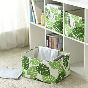 Tegance Storage Baskets Bins for Organizing, Foldable Sturdy Fabric Basket W/Handles, Large Rectangular Decorative Storage Basket for Shelves Nursery Closet Toy Blanket (3 Pack 15.7x11.8x8.3")…