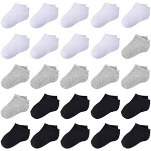 duufin 25 pairs toddler ankle socks low cut kids half cushion socks low rise ankle socks for boys and girls, 2-4t