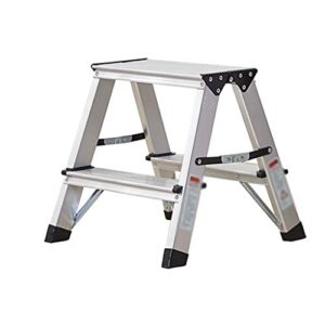 pengjie folding ladder step stool ladder stool 2 step folding aluminum heavy duty steel portable anti slip mat tread compact 150 kg capacity