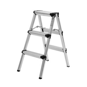 pengjie folding ladder step stool ladder stool 3 step folding aluminum heavy duty steel portable anti slip mat tread compact 150 kg capacity