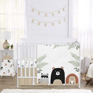 Sweet Jojo Designs Bear Forest Animal Baby Kid Clothes Laundry Hamper for Woodland Pals Collection - Neutral Beige, Green, Black and White