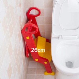 PENGJIE Folding Ladder Step Stool Ladder Stool Child Toilet Seat Potty Training Sturdy with Soft Cushion Folding Adjustable Safe Anti-Slip