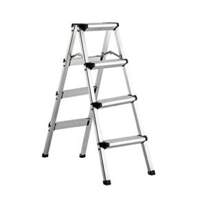 pengjie folding ladder step stool ladder stool 4 step folding aluminum heavy duty steel portable anti slip mat tread compact 150 kg capacity