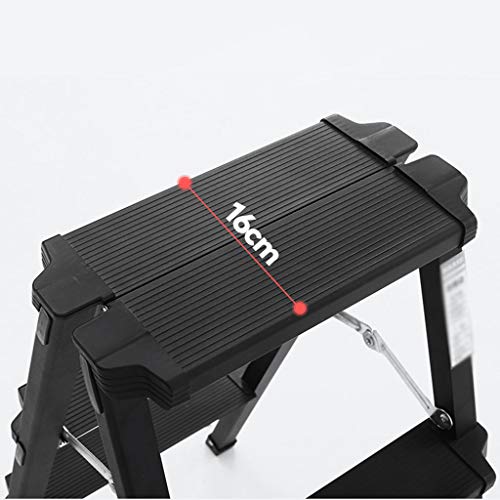 PENGJIE Folding Ladder Step Stool Ladder Stool 4 Step Folding Aluminum Heavy Duty Steel Portable Anti Slip Mat Tread Compact 150 Kg Capacity