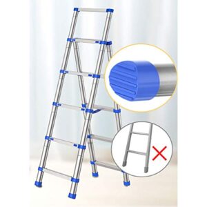 PENGJIE Folding Ladder Step Stool Telescopic Ladder 5 Step Folding Portable Aluminium Ladder A-Frame Multi-Purpose