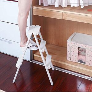 PENGJIE Folding Ladder Step Stool Ladder Stool 3 Step Folding Aluminum Heavy Duty Steel Portable Anti Slip Mat Tread Compact 150 Kg Capacity