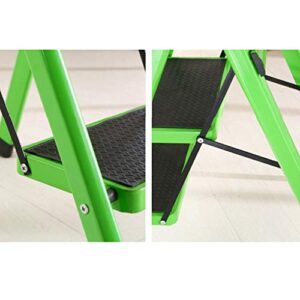 PENGJIE Folding Ladder Step Stool Ladder Stool 3 Step Folding Aluminum Heavy Duty Steel Portable Anti Slip Mat Tread Compact 150 Kg Capacity