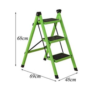 PENGJIE Folding Ladder Step Stool Ladder Stool 3 Step Folding Aluminum Heavy Duty Steel Portable Anti Slip Mat Tread Compact 150 Kg Capacity