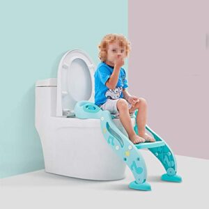 PENGJIE Folding Ladder Step Stool Ladder Stool Kids Training Seat Adjustable Toilet Potty Chair Sturdy Non-Slip Foldable Adjustable Height