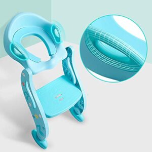 PENGJIE Folding Ladder Step Stool Ladder Stool Kids Training Seat Adjustable Toilet Potty Chair Sturdy Non-Slip Foldable Adjustable Height