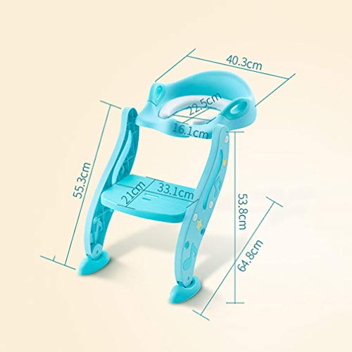 PENGJIE Folding Ladder Step Stool Ladder Stool Kids Training Seat Adjustable Toilet Potty Chair Sturdy Non-Slip Foldable Adjustable Height