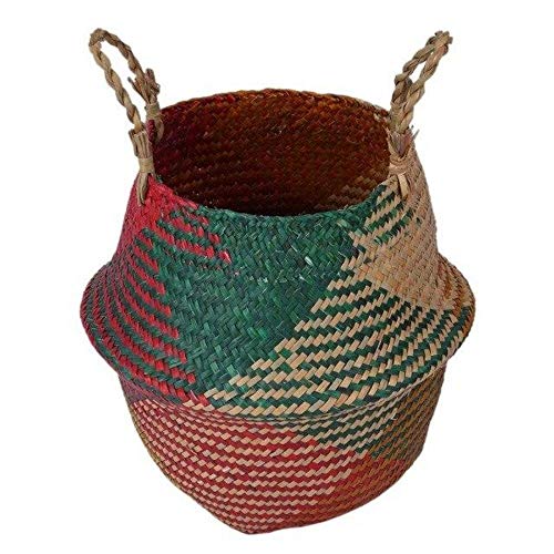 Steve Spencer Foldable Handmade Basket Natural Rattan Flower Vase Planter Pot