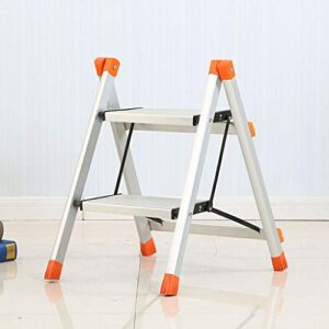 PENGJIE Folding Ladder Step Stool Ladder Stool 2 Step Folding Heavy Duty Steel Portable Anti Slip Mat Tread Compact 150 Kg Capacity