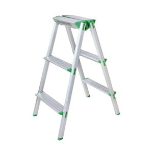 pengjie folding ladder step stool ladder 3 step folding aluminum stool heavy duty steel portable anti slip mat tread compact 120 kg capacity