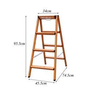 PENGJIE Folding Ladder Step Stool Ladder 4 Step Folding Aluminum Stool Heavy Duty Steel Portable Anti Slip Mat Tread Compact 120 Kg Capacity