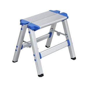 pengjie folding ladder step stool ladder stool 2 step folding aluminum heavy duty steel portable anti slip mat tread compact 150 kg capacity