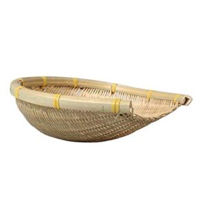 leorsxcc farm bamboo woven basket, open bamboo sieve, hand-woven, dried bamboo basket