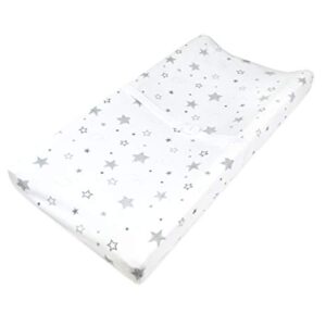 TL Care Printed 100% Cotton Knit Fitted Contoured Changing Table Pad Cover - Compatible with Mika Micky Bassinet, Super Stars, for Boys and Girls