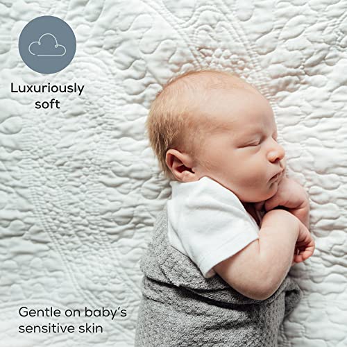 First Landings Swaddle Blankets 3-Pack - Premium Soft Knit Baby Wrap Receiving Blankets - 16" x 64" Baby Blankets - Newborn Photography Props - Gender Neutral Boy and Girl Baby Essentials (Neutral)