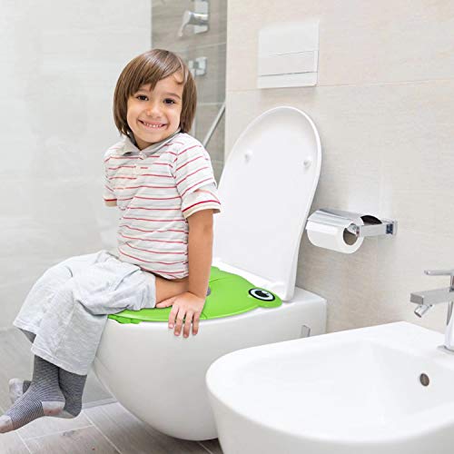 PandaEar Toilet Seat Cover | Folding Travel Toilet Seat for Children and Potty Training | Portable Silicone Toilet Seat for Toddlers, Boys & Girls with Non-Slip Silicone Pads | Recyclable Toilet Seat