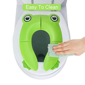 PandaEar Toilet Seat Cover | Folding Travel Toilet Seat for Children and Potty Training | Portable Silicone Toilet Seat for Toddlers, Boys & Girls with Non-Slip Silicone Pads | Recyclable Toilet Seat