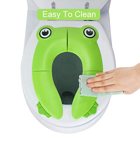 PandaEar Toilet Seat Cover | Folding Travel Toilet Seat for Children and Potty Training | Portable Silicone Toilet Seat for Toddlers, Boys & Girls with Non-Slip Silicone Pads | Recyclable Toilet Seat