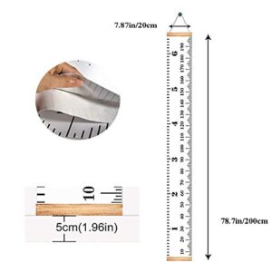 Growth Charts for Kids,Accurate Baby Height Growth Chart Ruler,Removable Canvas Wall Hanging Measurement Chart for Home Decoration