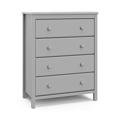 Storkcraft Alpine 4 Drawer Chest (Pebble Gray) – GREENGUARD Gold Certified, Dresser For Nursery, 4 Drawer Dresser, Kids Dresser, Nursery Dresser Drawer Organizer, Chest of Drawers