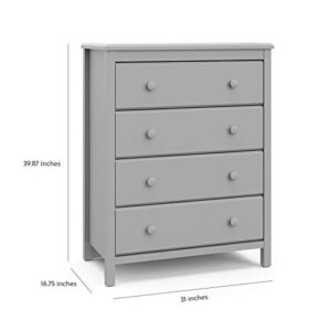 Storkcraft Alpine 4 Drawer Chest (Pebble Gray) – GREENGUARD Gold Certified, Dresser For Nursery, 4 Drawer Dresser, Kids Dresser, Nursery Dresser Drawer Organizer, Chest of Drawers