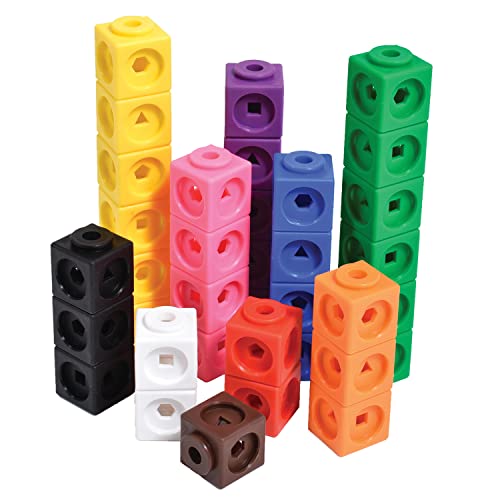 edxeducation Math Cubes - Set of 100 - Math Manipulatives - Classroom Learning Supplies, Homeschool Supplies, Preschool Learning, Counting Toys, Linking Cubes, Math Linking Cubes