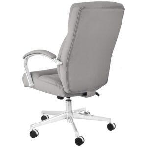 Amazon Basics Modern Executive Chair, 275lb Capacity with Oversized Seat Cushion, Grey Bonded Leather, 29.13"D x 25.2"W x 43.11"H