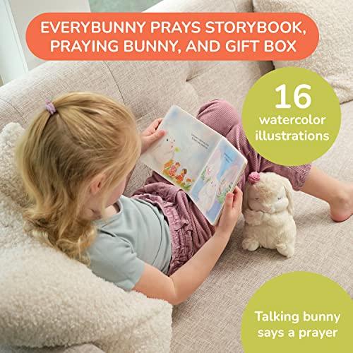 Tickle & Main Everybunny Prays, Baby and Toddler Gift Set with Praying Musical Bunny and Prayer Book in Keepsake Box, Girls, Pink