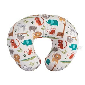 boppy original support nursing pillow, neutral jungle, ergonomic breastfeeding, bottle feeding, and bonding, firm hypoallergenic fiber fill, removable cover, machine washable