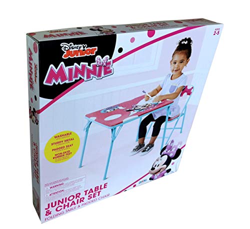 Jakks Pacific Minnie Jr Activity Table Set with One Chairs ,Teal and Red