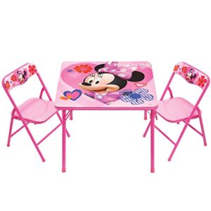 minnie mouse activity table set with 2 chairs for girls ages 3-7 years old