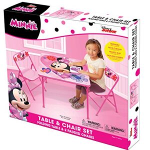 Minnie Mouse Activity Table Set with 2 Chairs for Girls Ages 3-7 Years Old