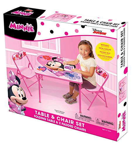 Minnie Mouse Activity Table Set with 2 Chairs for Girls Ages 3-7 Years Old