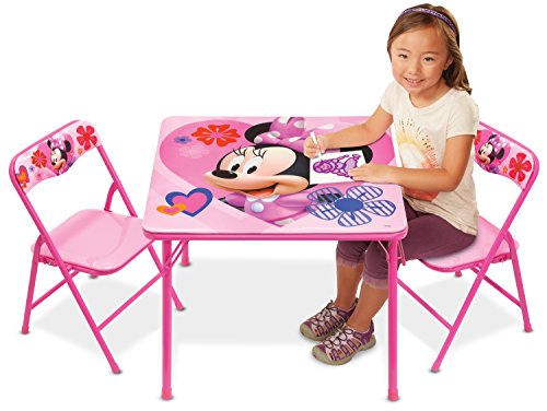 Minnie Mouse Activity Table Set with 2 Chairs for Girls Ages 3-7 Years Old