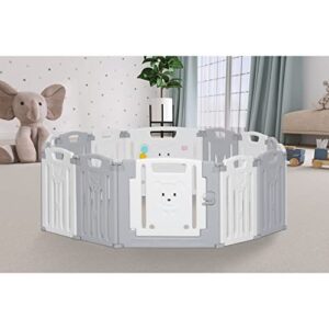 Dream On Me 14 Panel Oasis Play Center, Play Pen, Playard in Grey and White