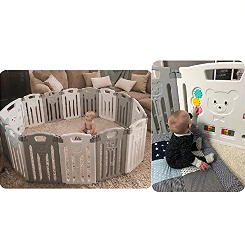 Dream On Me 14 Panel Oasis Play Center, Play Pen, Playard in Grey and White