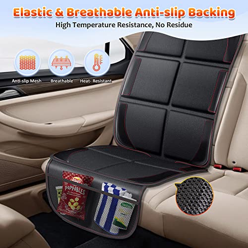 Gimars 2 Packs XL 5-Layer EPE Padding Car Seat Protector for Child Seat, Waterproof 600D Fabric with Nonslip Backing,Storage Pockets SUV, Sedan, Truck, Leather Seats