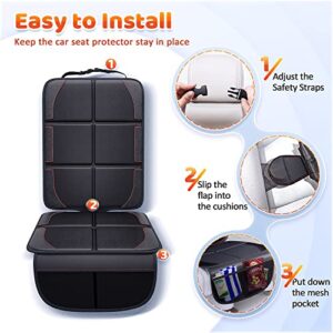 Gimars 2 Packs XL 5-Layer EPE Padding Car Seat Protector for Child Seat, Waterproof 600D Fabric with Nonslip Backing,Storage Pockets SUV, Sedan, Truck, Leather Seats