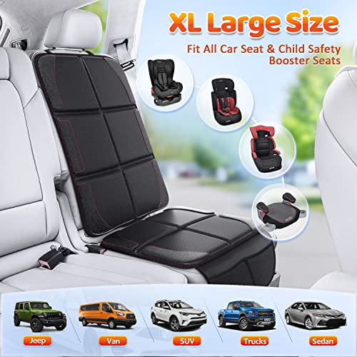 Gimars 2 Packs XL 5-Layer EPE Padding Car Seat Protector for Child Seat, Waterproof 600D Fabric with Nonslip Backing,Storage Pockets SUV, Sedan, Truck, Leather Seats