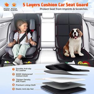 Gimars 2 Packs XL 5-Layer EPE Padding Car Seat Protector for Child Seat, Waterproof 600D Fabric with Nonslip Backing,Storage Pockets SUV, Sedan, Truck, Leather Seats